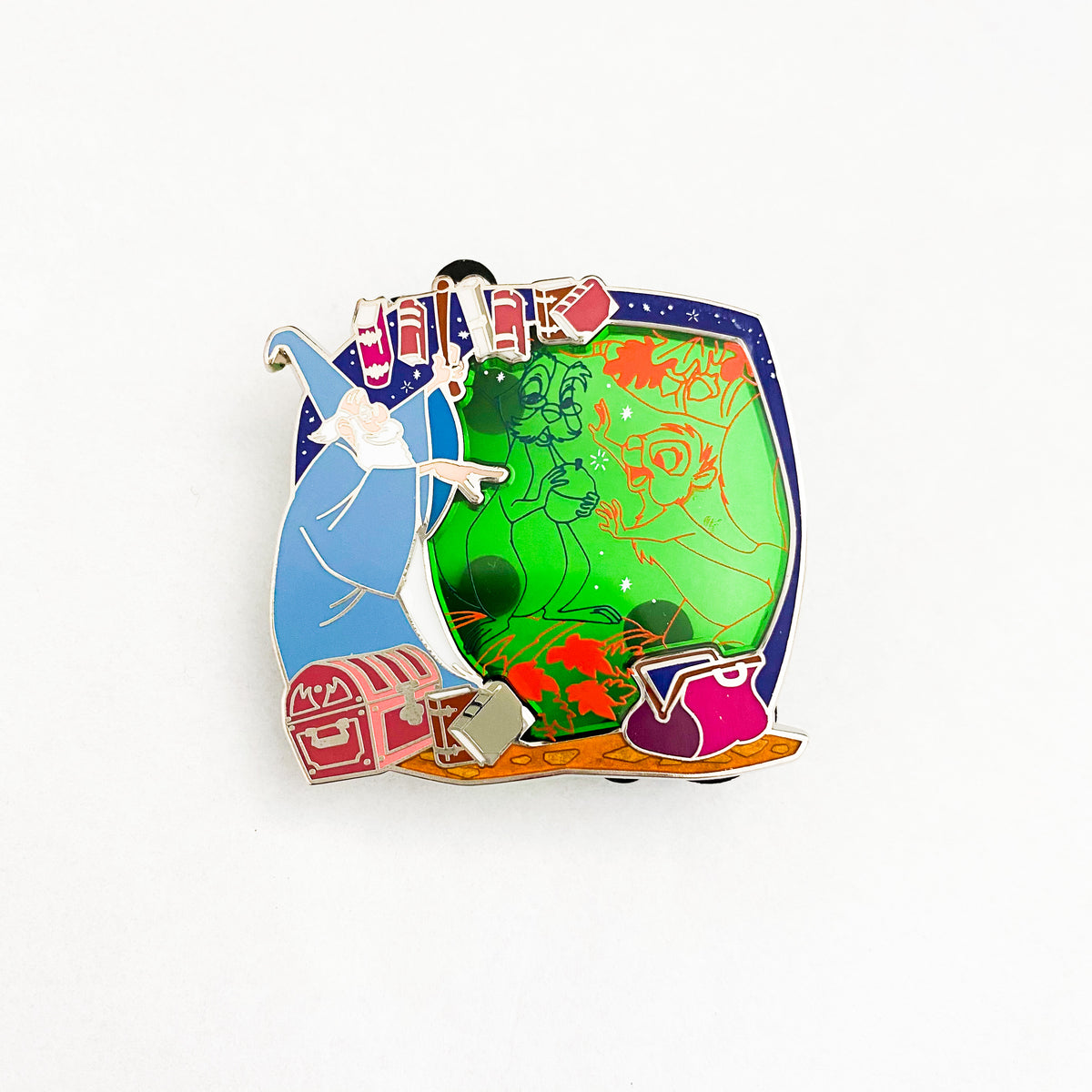 Park Pack - Merlin as Squirrel Stained Glass Pin – MadHouse Collectibles